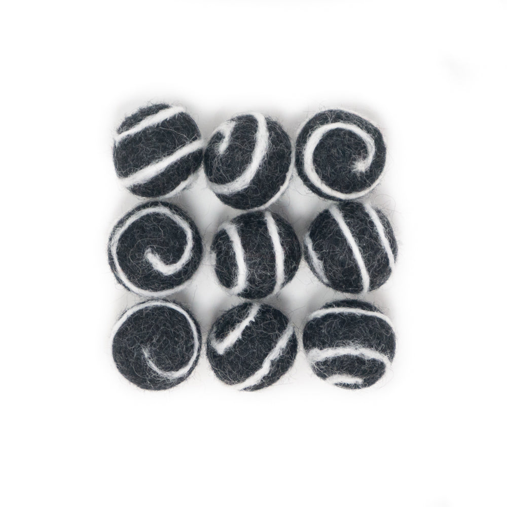 Felt Balls - Swirls – Over The River Felt