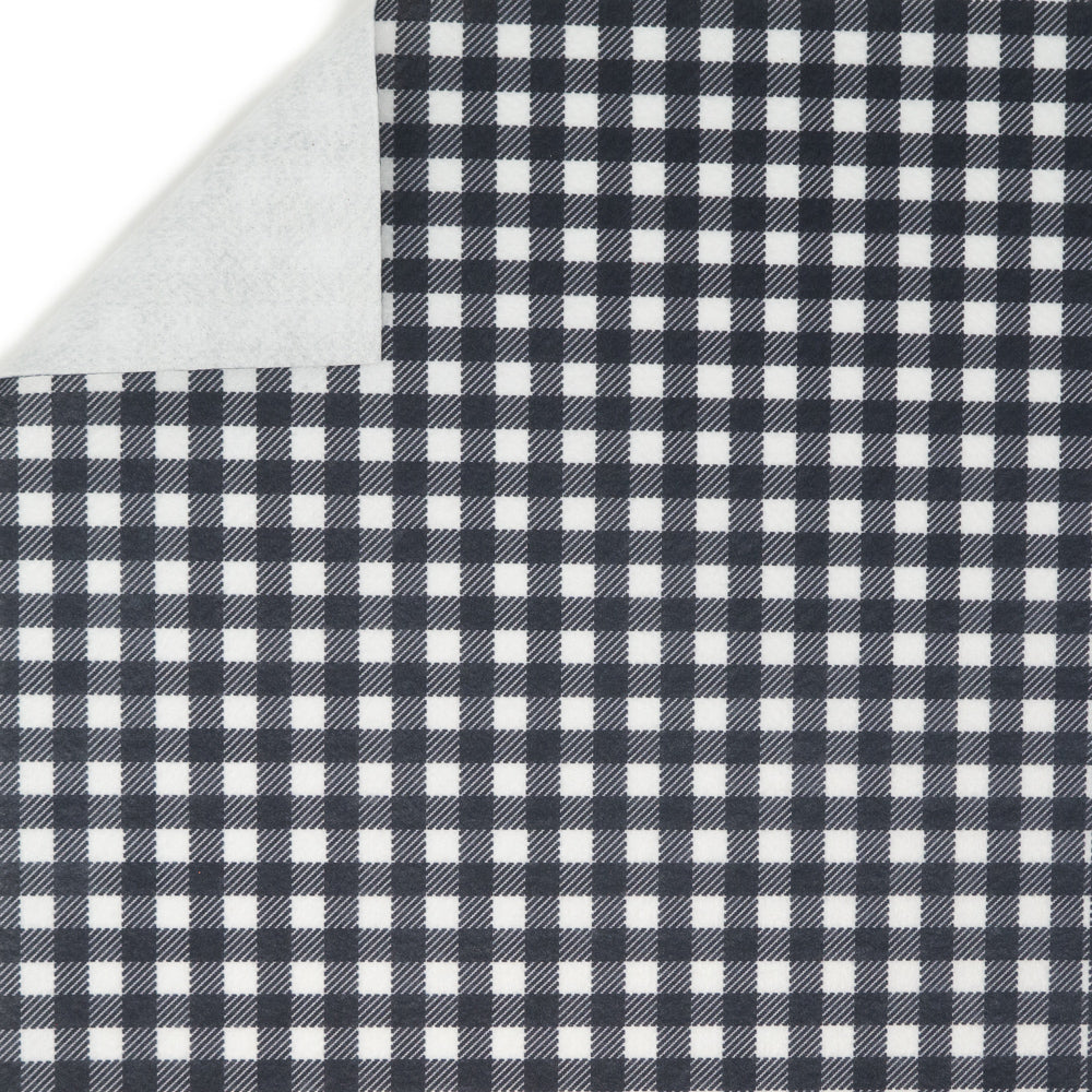 Black & White Buffalo Check Printed Felt – Over The River Felt